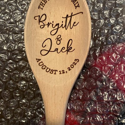 Wood Mixing Spoon the Perfect Mix Personalized Name Wedding Gift Laser ...