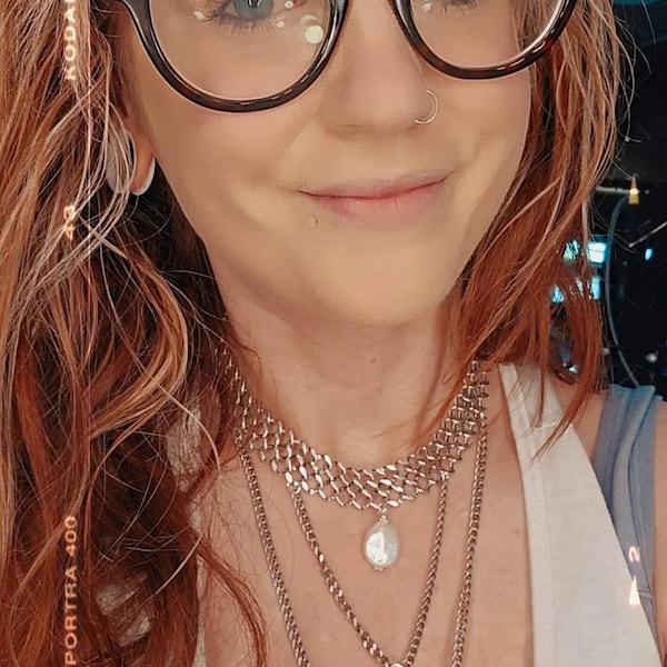 Obsidian Triple Layered Coin Necklace - Etsy