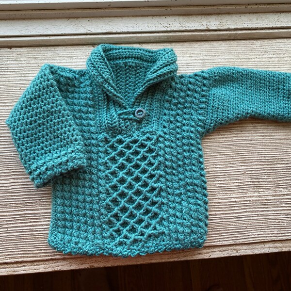 Crochet Sweater Pattern for Baby and Toddler, 0-3 Months to 3/4T ...