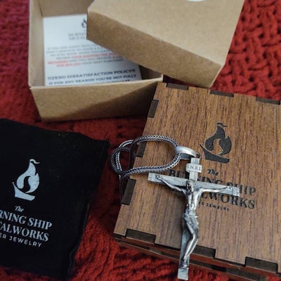 Personalized Silver Jesus Cross Necklace, Handmade Crucifixion of Jesus ...