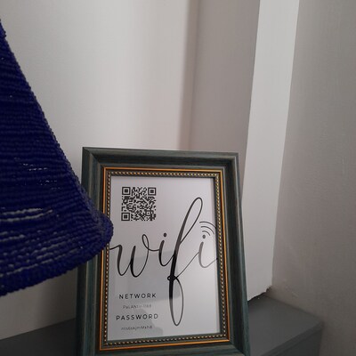 Personalised Wifi Sign Print QR Code Scanner 9 Designs Guest Wifi ...