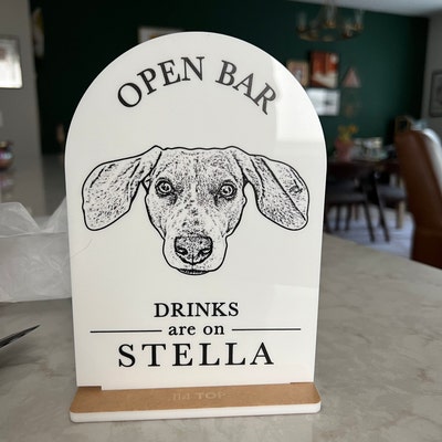 Minimalist Open Bar Sign Drinks Are on Me Drinks Are on Us - Etsy