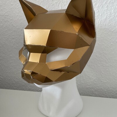 CAT MASK-2 Low Poly Animal Papercraft PDF Template - Etsy