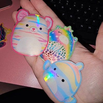 Squishmallow 12pc Sticker Set, Holographic Waterproof Stickers ...