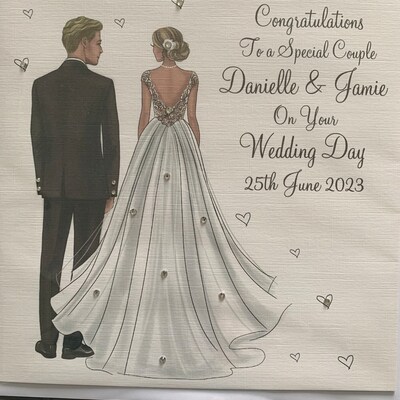 Large 8 Personalised Wedding Card Wedding Day - Etsy UK