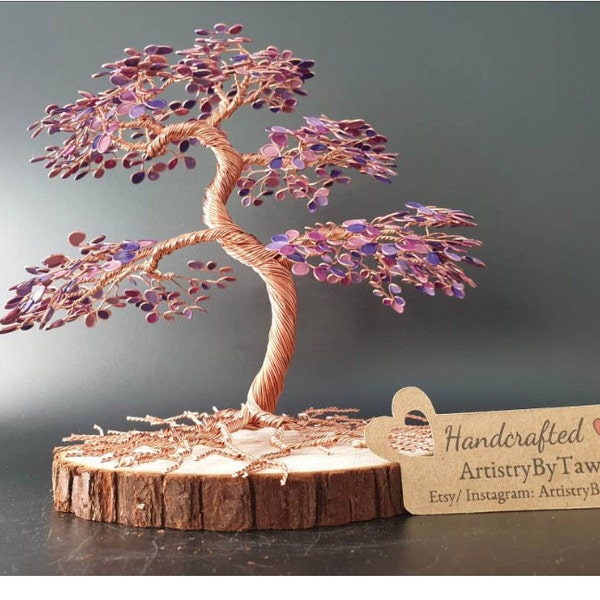 Handcrafted Cherry Blossom Copper Bonsai Tree - Etsy