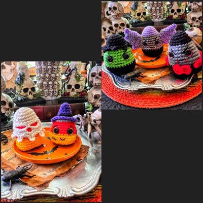 Set of Crochet Pattern, Crochet SKULL, Halloween Keychains, Sugar Skull ...