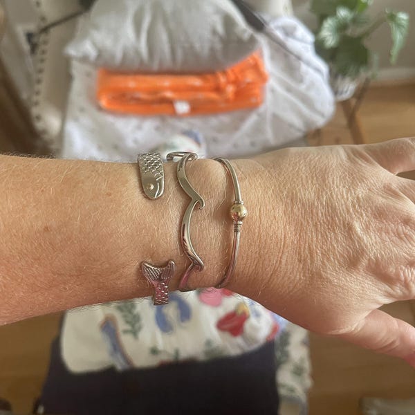 Cape Cod Fish Bracelet - Solid 925 Silver & Real 14k Gold Eye - Cape ...