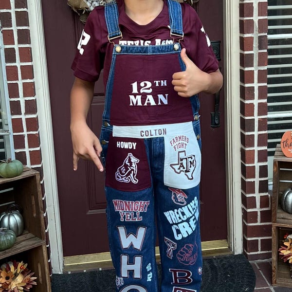 Texas A&M Yell Leader Denim Overalls – Aggie Pride - Etsy