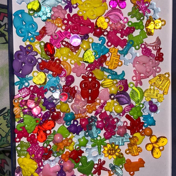 1/4 Lb Bulk - Random Assorted Charms, Beads and Plastic Parts - Bulk ...