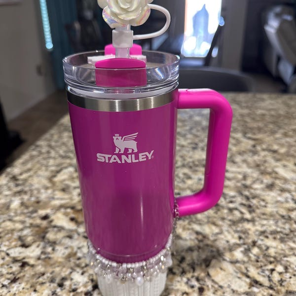 Twinkle Pink Straw Topper Bow,sparkling Pink Bow for Tumbler Straw,cute ...