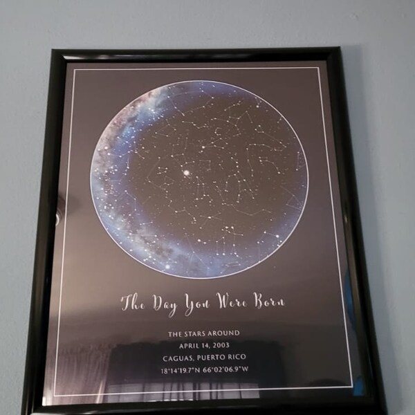 Custom Star Map | White Star Map Poster | the REAL Night Sky ...
