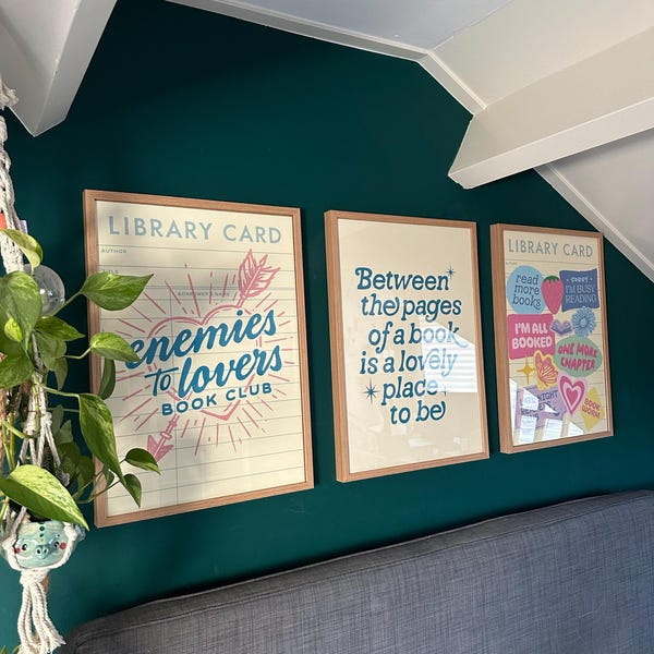 Hot Girls Read Retro Wall Art for Home Library Bookish Poster Decor ...