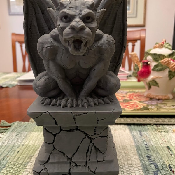 Gothic Gargoyle Statue – Detailed Library, Shelf, Bookcase, or Desk ...