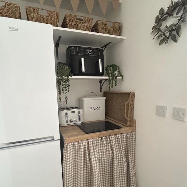 Gingham Hideaway Curtain, Curtain, Kitchen Curtain, Cupboard Curtain - Etsy