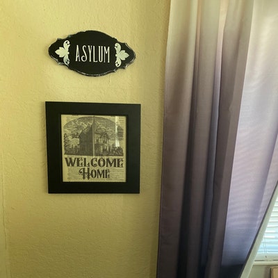 Asylum Gothic Wall Decor, Asylum Sign, Gothic Home Decor, Halloween ...