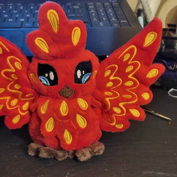 ITH Phoenix Plush Embroidery Pattern | Adorable Legendary Fire Bird ...