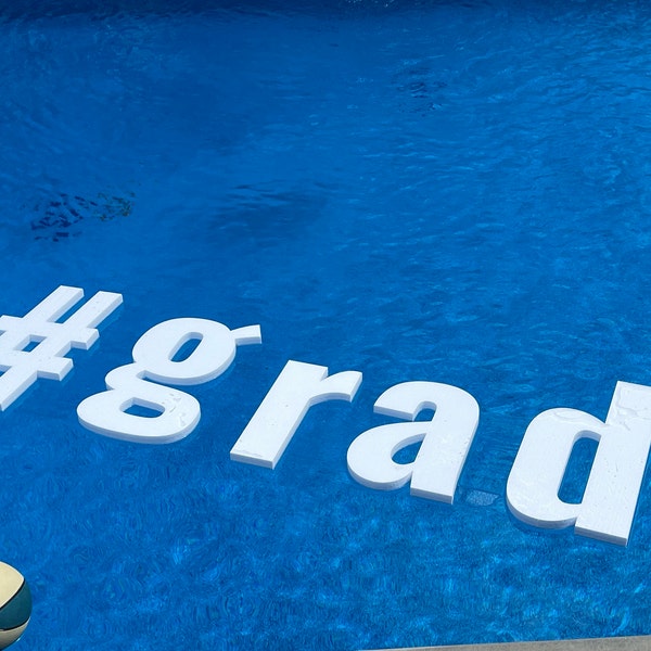 Custom Graduation Foam Letters | 1" Thick Floating Pool Letters and ...