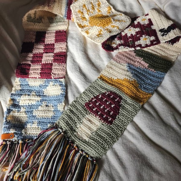 CROCHET PATTERN: Cottagecore Scarf Crochet Pattern - 14 Patchwork ...