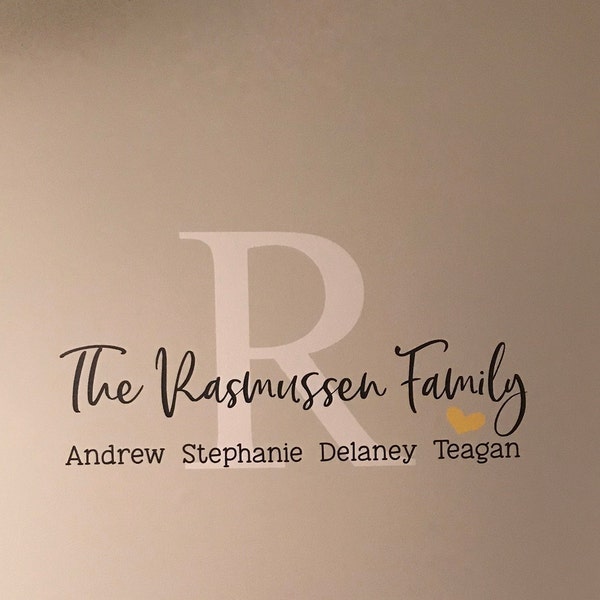 Last Name Wall Decal- Custom Last Name Decal - Custom Family Decal ...