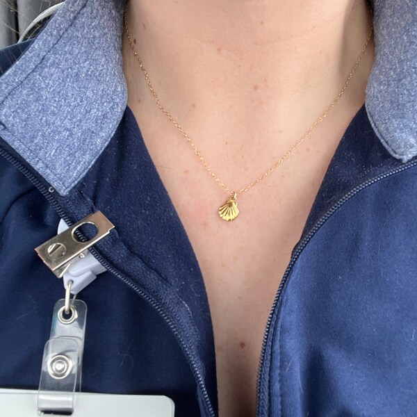 Gold Shell Necklace - Tiny Shell Necklace - Sea Shell Necklace - a Tiny ...