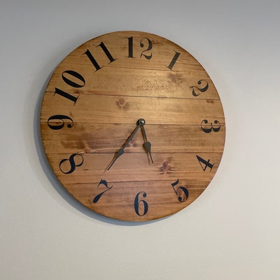 Reclaimed Wood Barn Door Farmhouse Wall Clock With Weathered Finish ...