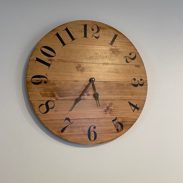 Reclaimed Wood Barn Door Farmhouse Wall Clock With Weathered Finish ...