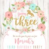 Editable Three is so Sweet Birthday Invitation, 3rd Birthday Party ...