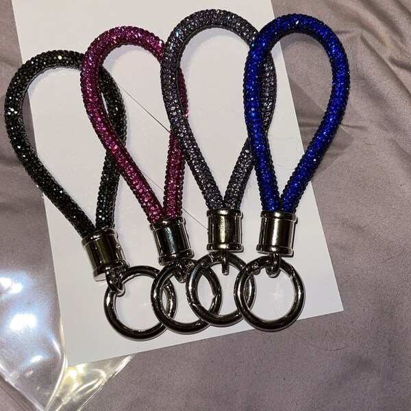 Silver Pink Rhinestone Keychain, Unique Gift for Mom Woman Her Friend ...