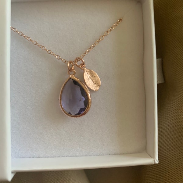 Amethyst Necklace, Birthstone Necklace, Personalized Initial Charm ...