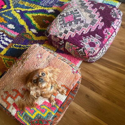 Moroccan Purple Checkered Rug, Checkerboard Handwoven Rugs, Custom Made ...
