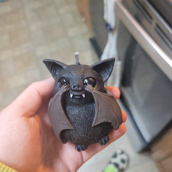 Creepy Cute Bat Shaped Pillar Candle Birthday Gift for Goth Girl ...