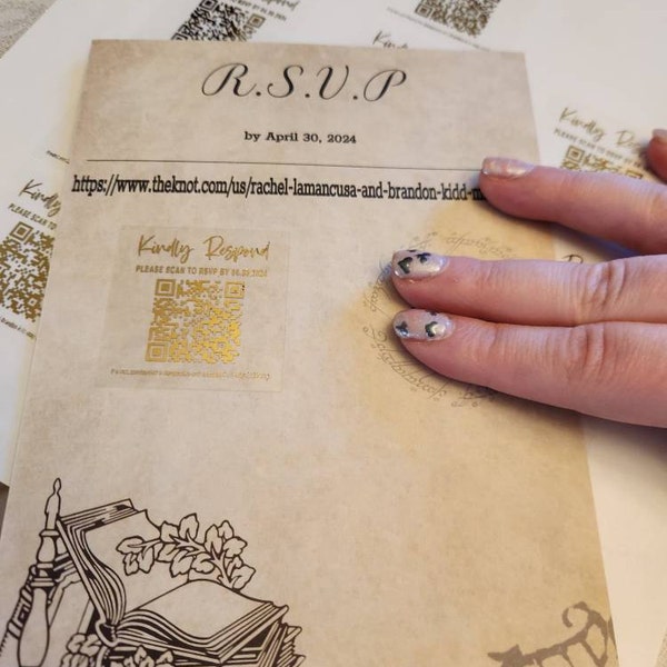 Personalized Wedding RSVP Sticker With QR Code Custom Handmade QR Code ...