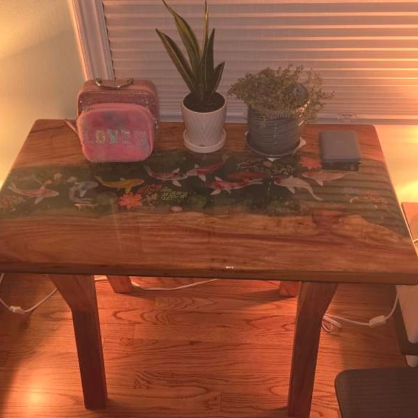 Koi Fish Table, Resin Art, Modern Table, Kitchen Table, Epoxy Table ...