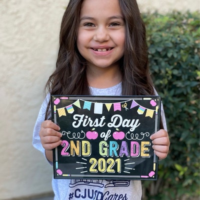 Girl First Day of 2nd Grade Sign 1st Day of School Printable First Day ...