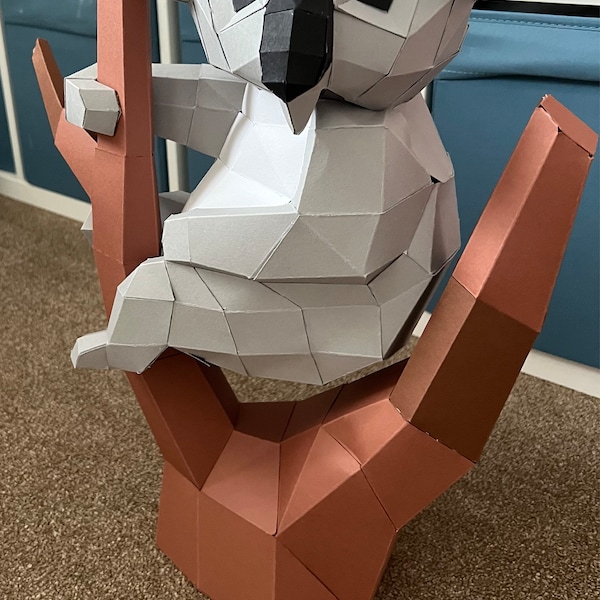 Koala 3d Paper Craft SVG and PDF, 3d Paper Craft Koala, Low Poly 3d ...