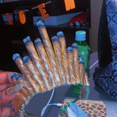 Gold Blunt Crown Marijuana Tiara Stoner Queen Backwoods Princess ...