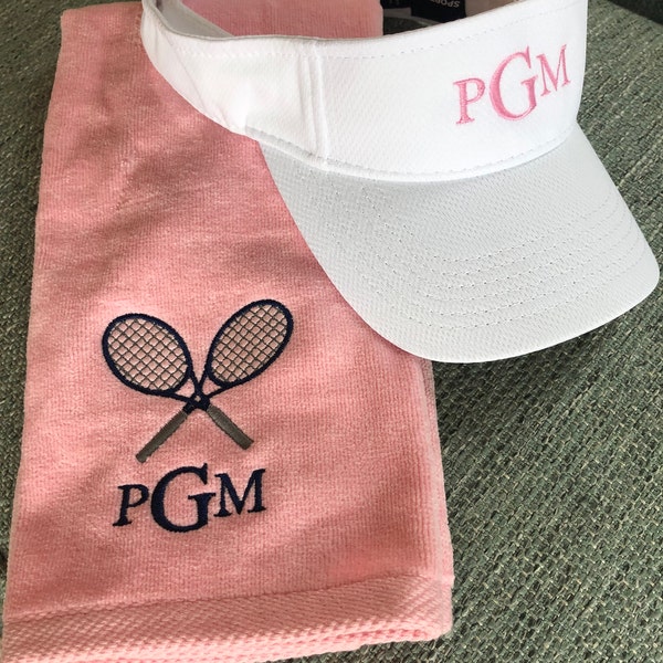 Monogrammed Tennis Towel, Personalized Tennis Towel, Embroidered Tennis ...