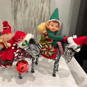 Vintage Relpo Christmas Santa Sleigh Planter, Tree Filled With Vintage ...
