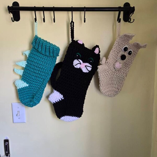 Crochet Pattern - INSTANT PDF DOWNLOAD - Crochet Stocking Pattern - Cat ...