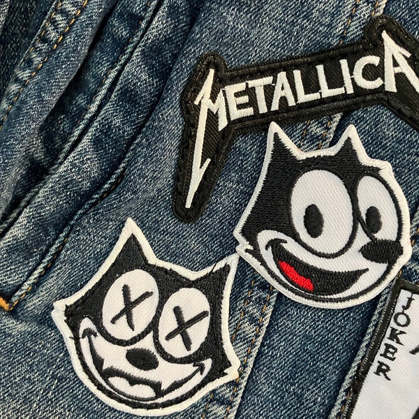 Black Cat Patches Iron on Patches Cat Iron on Patch Patches for Jackets Embroidery Patch Patch ...