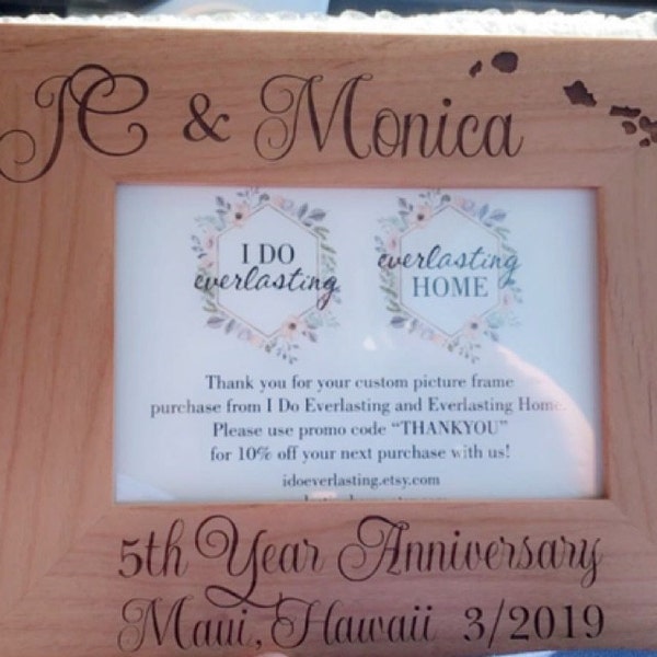 Personalized Hawaii Honeymoon Picture Frame, Custom Wedding Gift ...