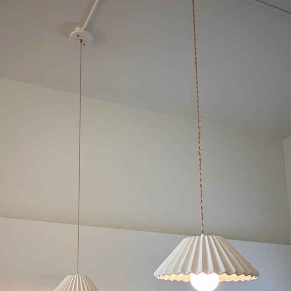 Large Scalloped Montebello Pendant Light Fixture - Bone - Etsy