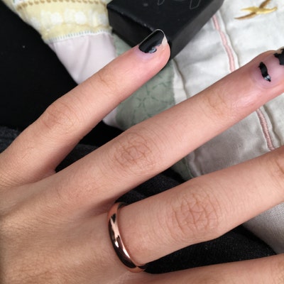 Rose Gold Stainless Steel Domed Ring Comfort Fit Wedding Band 3mm ...