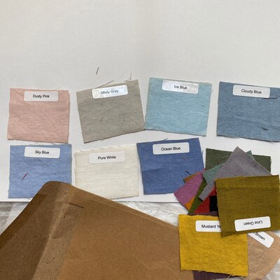 Linen Clothing Sample Pack Fabric Swatches Color Samples Solid Fabric ...