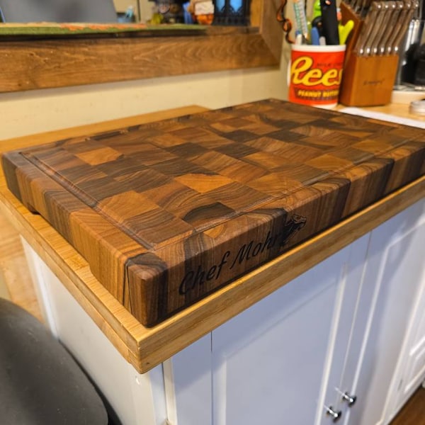 Personalised Maple End Grain Cutting Board, Custom Butcher Block ...
