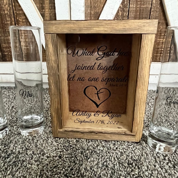 Rustic Unity Sand Ceremony Set Shadow Box, Unity Candle Alternative for ...