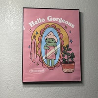 Retro Frog Coffee Print, Vintage Positivity Quote Illustration ...