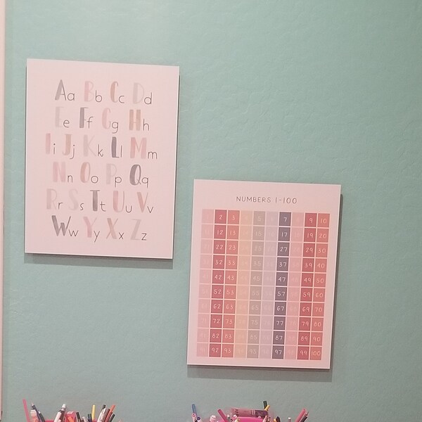 Rainbow Numbers 1-100 Poster, Educational Print, Printable Wall Art ...