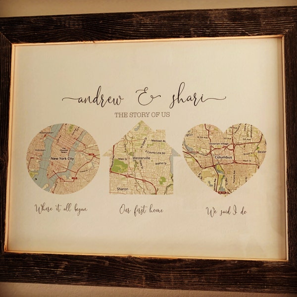 Map Wedding Gift- Groom Gift From Bride, Personalized Gift for Husband ...